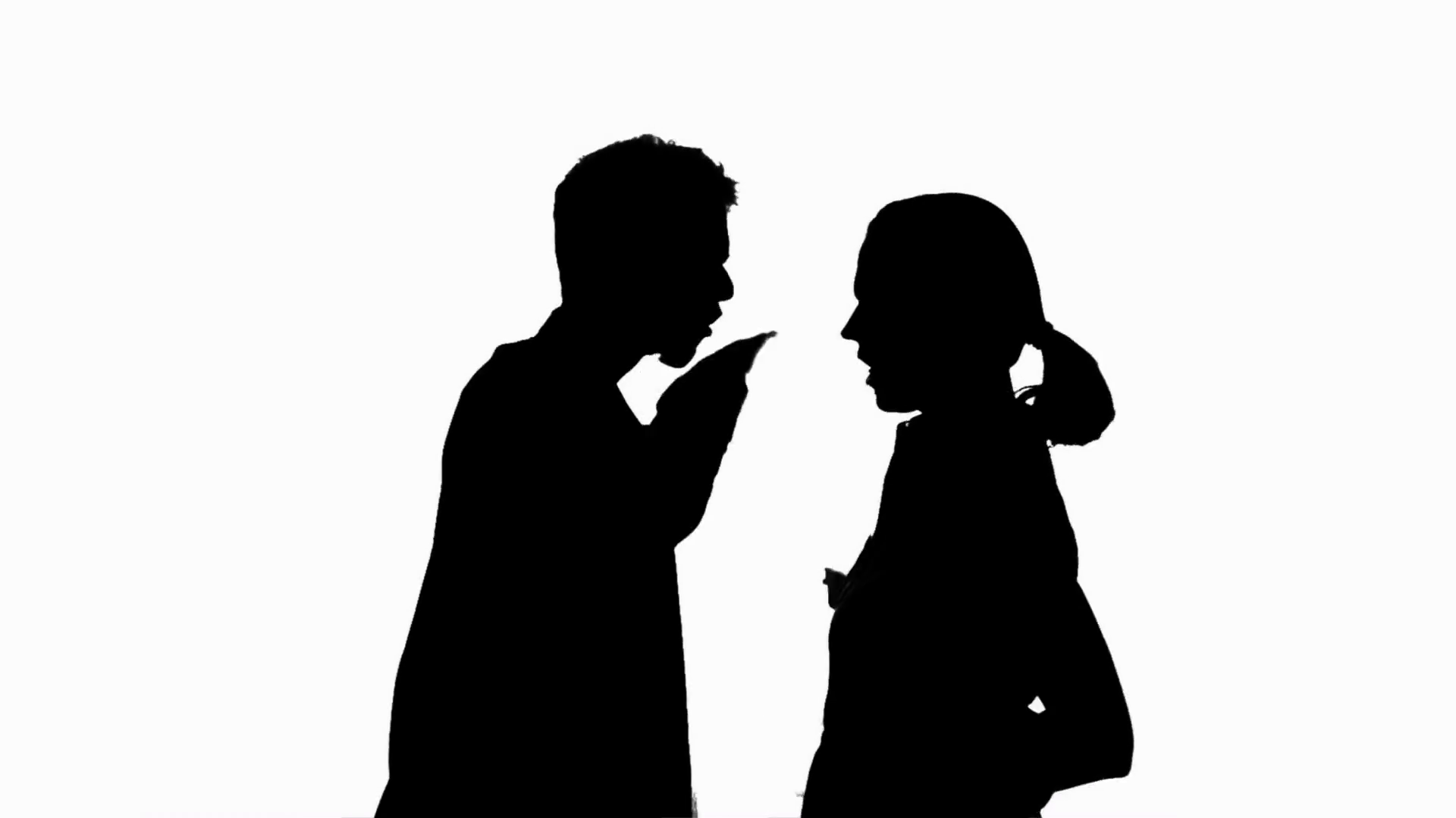 Isolated Silhouette Of Couple Arguing Stock Footage SBV-302527327 ...
