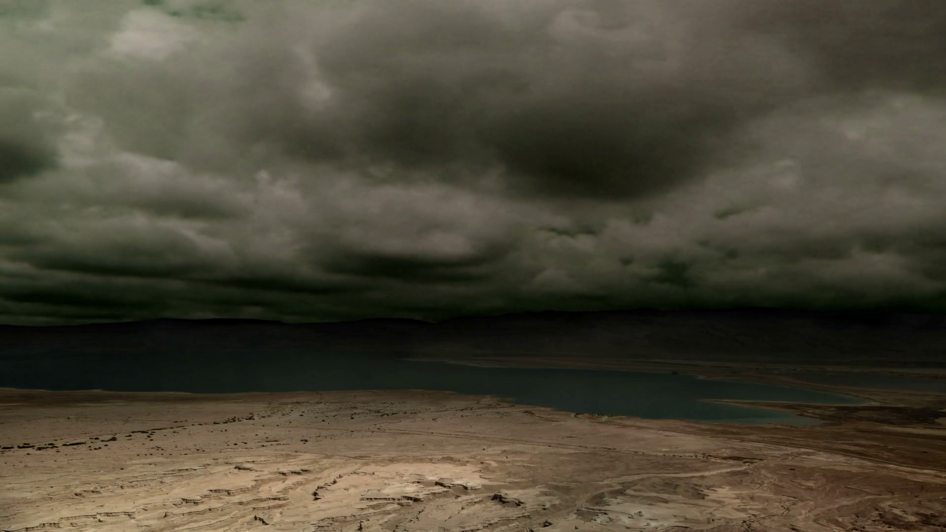 Ominous Clouds Lightning Over Desert Plain Stock Motion Graphics SBV ...