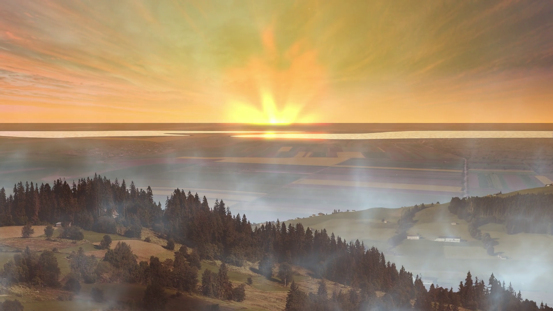 Aerial Countryside Landscape Animation Motion Background 00:15 SBV ...