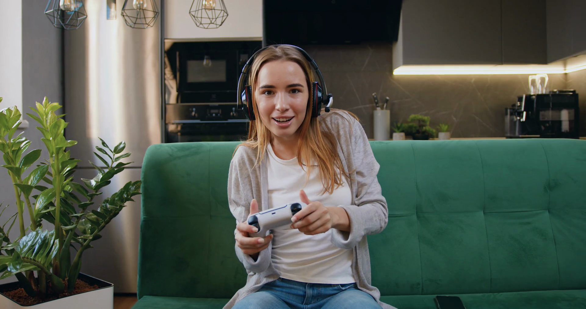 Skilled Female Gamer Triumphs In Intense Stock Footage SBV-347716728 ...