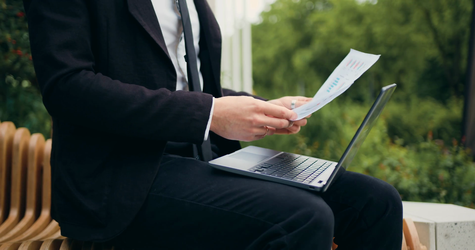 Close Up Hands Businessman Reading Documents Stock Footage SBV ...