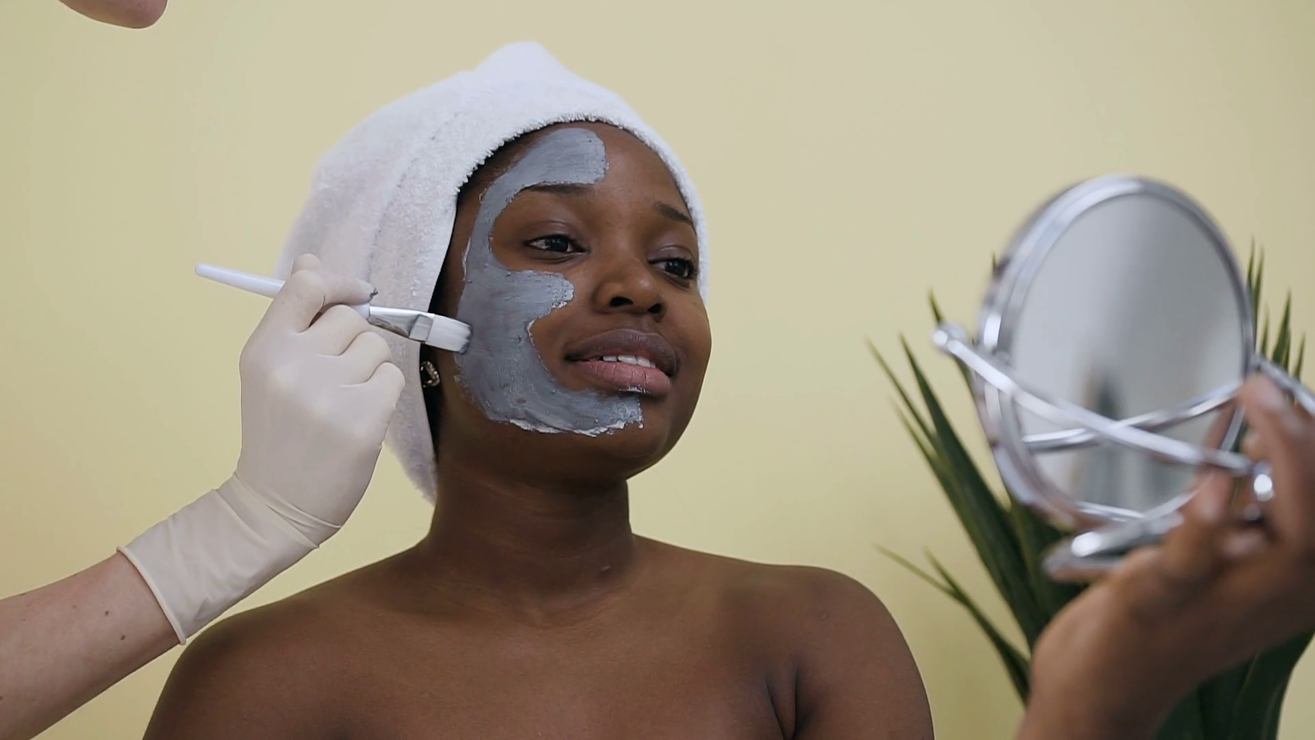 African Woman Dressed In White Towel Stock Footage SBV-336997207 ...