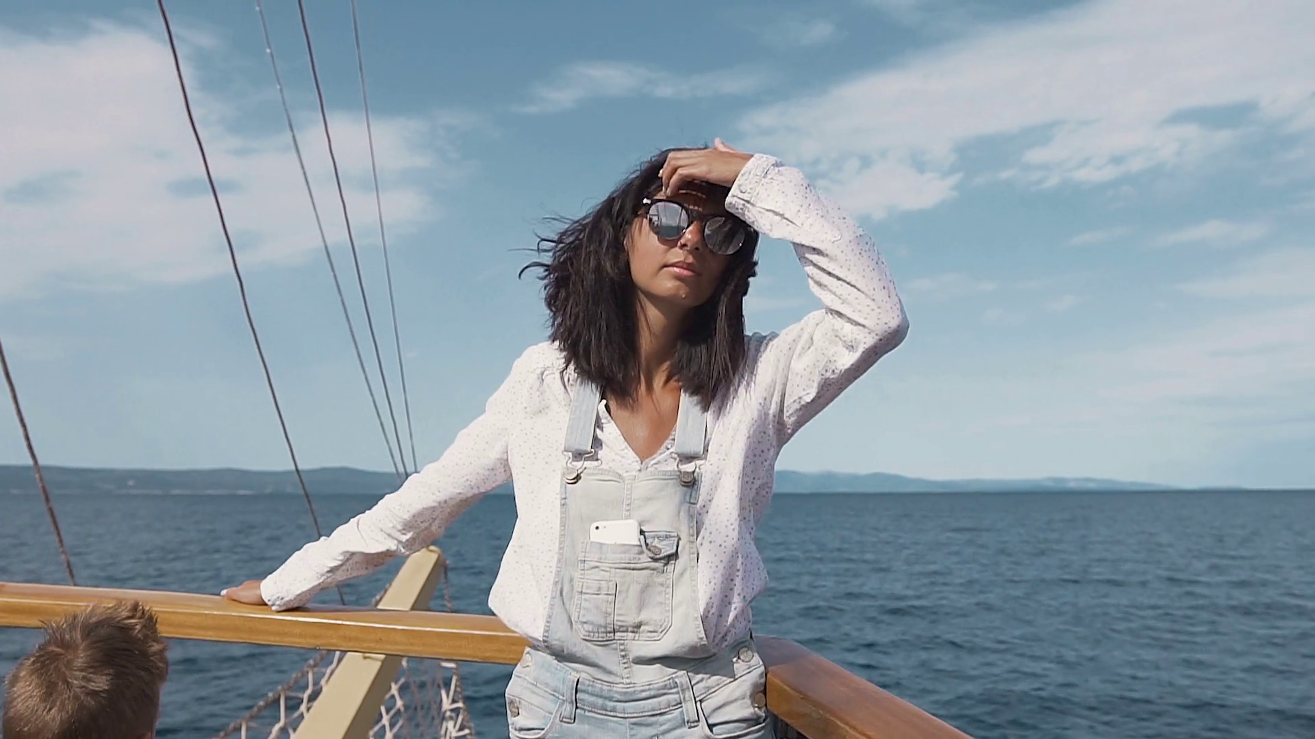 Elegant Woman On Ship Lovely Lady On Ship In Stock Footage SBV ...