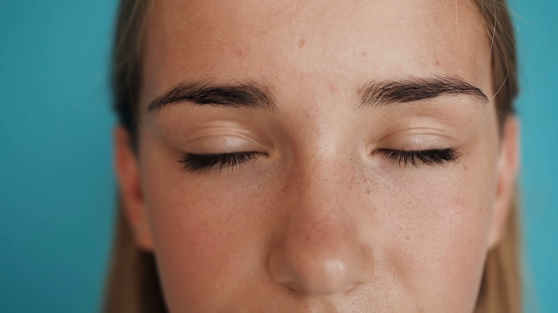 Close Up Of Cute Girl Face Girl Opens Eyes Stock Footage SBV-328026165 ...