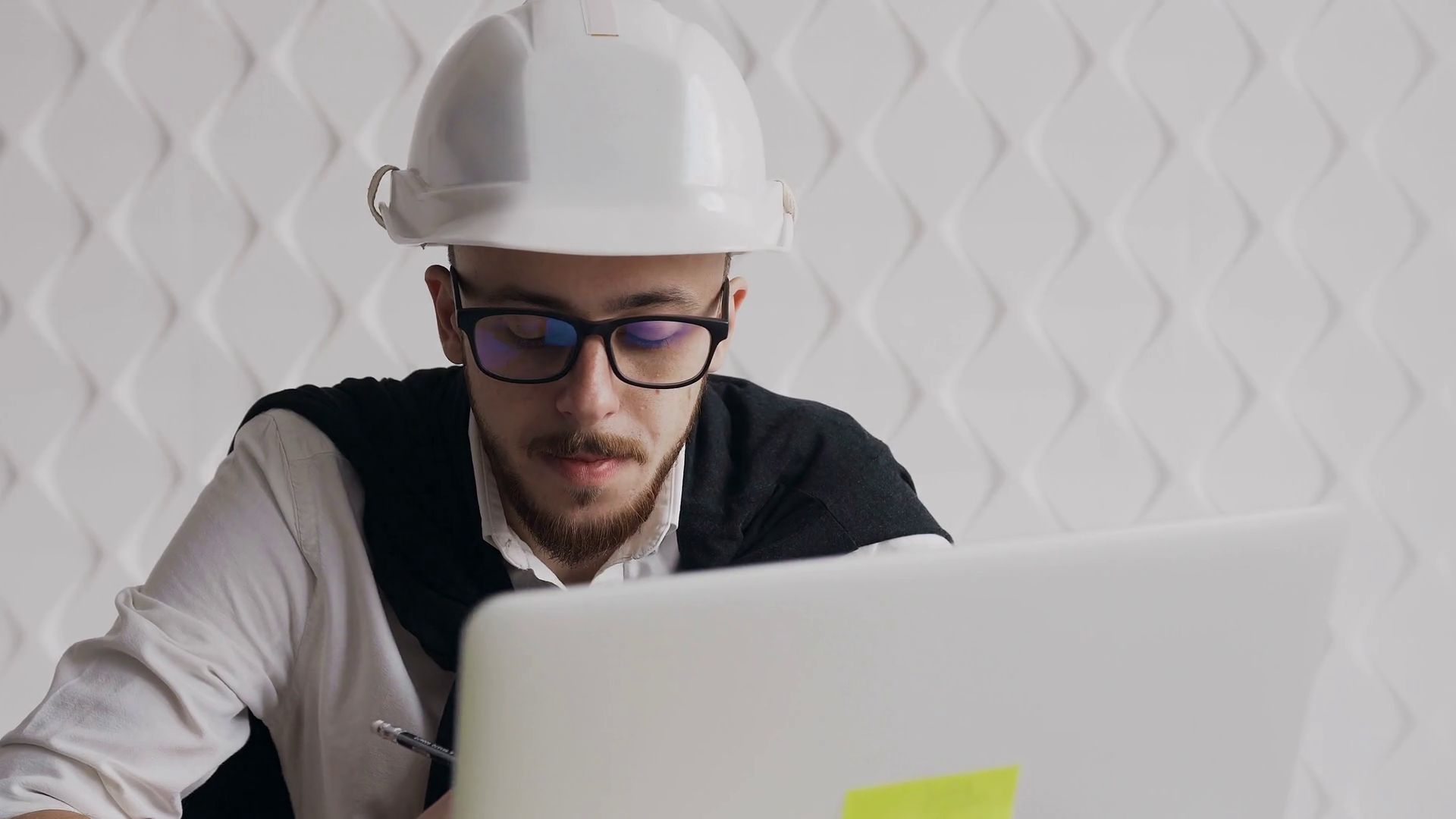 Close-up Of Young Architect Wearing Beard Stock Footage SBV-319509292 ...