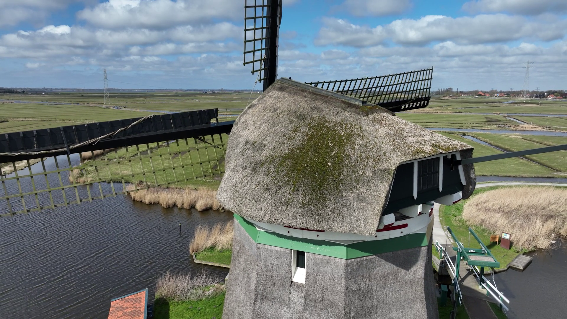 Historic Windmill In Dutch Polder Landscape Stock Footage SBV-351970748 ...