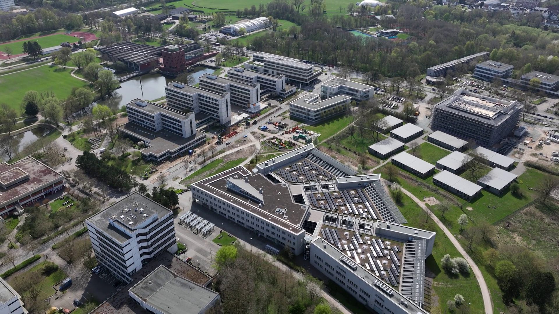 Kiel University Campus Buildings Aerial View Stock Footage SBV ...