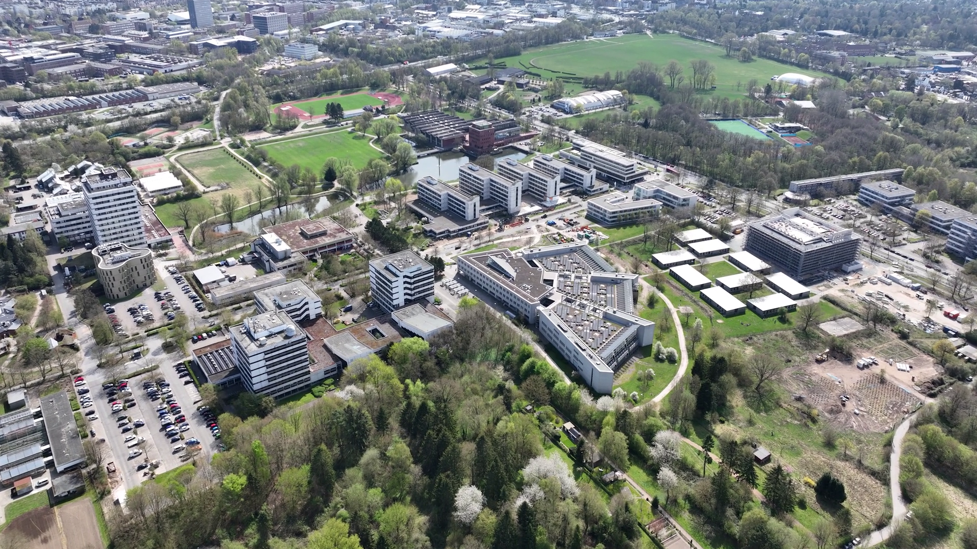 Kiel University Campus Buildings Aerial View Stock Footage SBV ...
