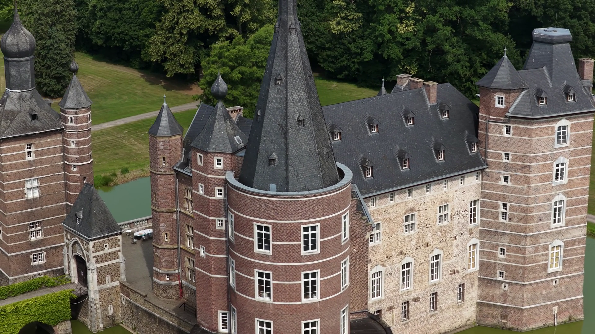 Schloss Merode Merode Castle Aerial View Of Stock Footage SBV-352365881 ...