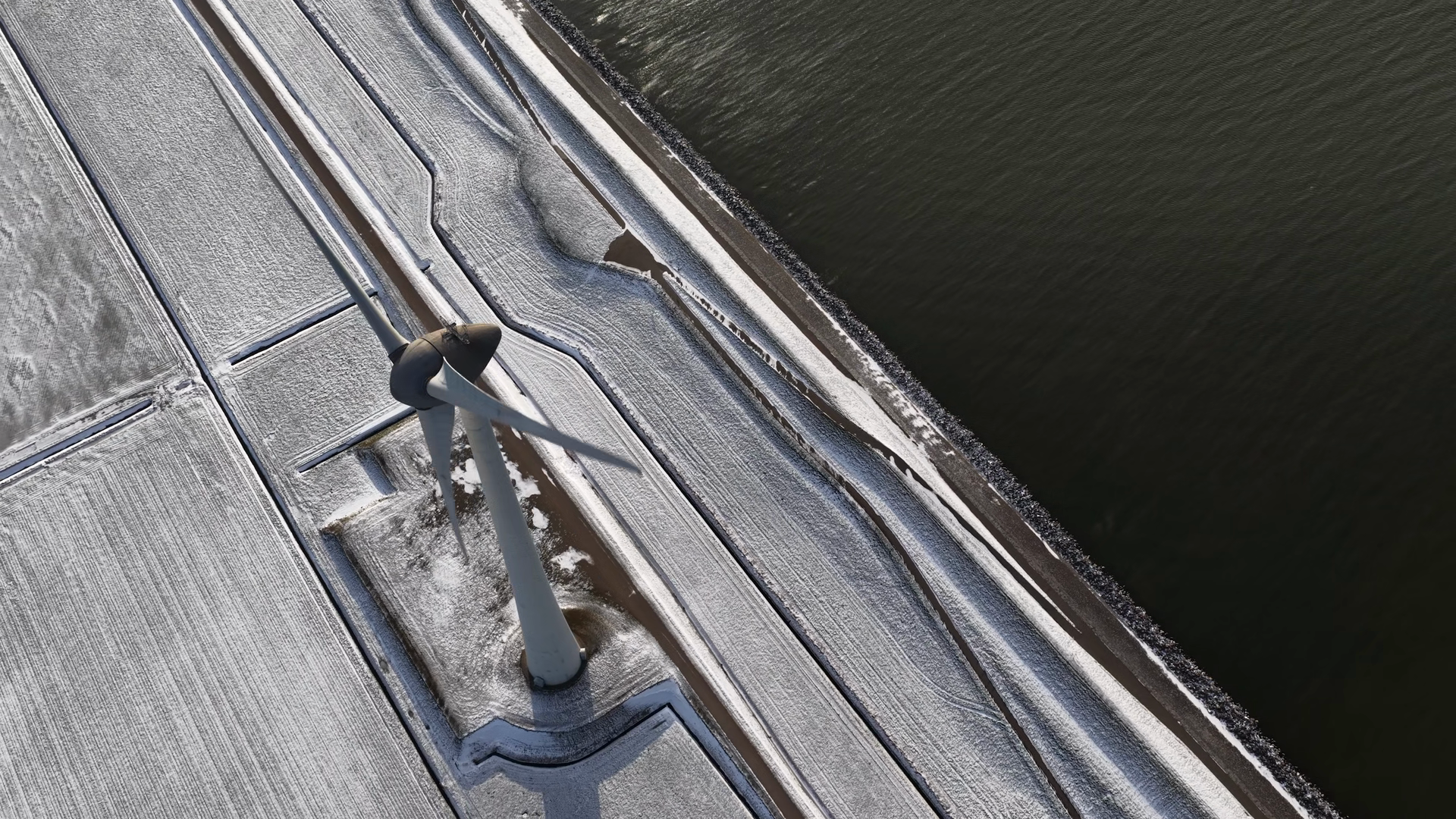 Offshore Wind Turbine Winter Aerial Stock Footage SBV-353684177 ...