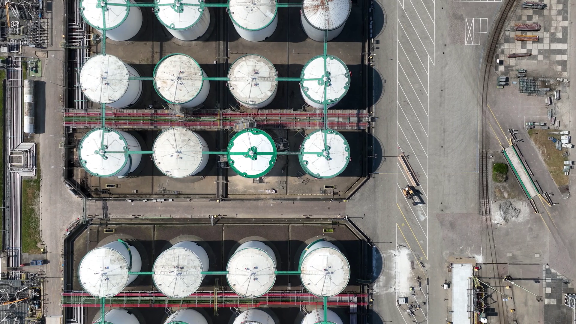 Oil Storage Terminal Tp Down Aerial View Stock Footage SBV-347738868 ...