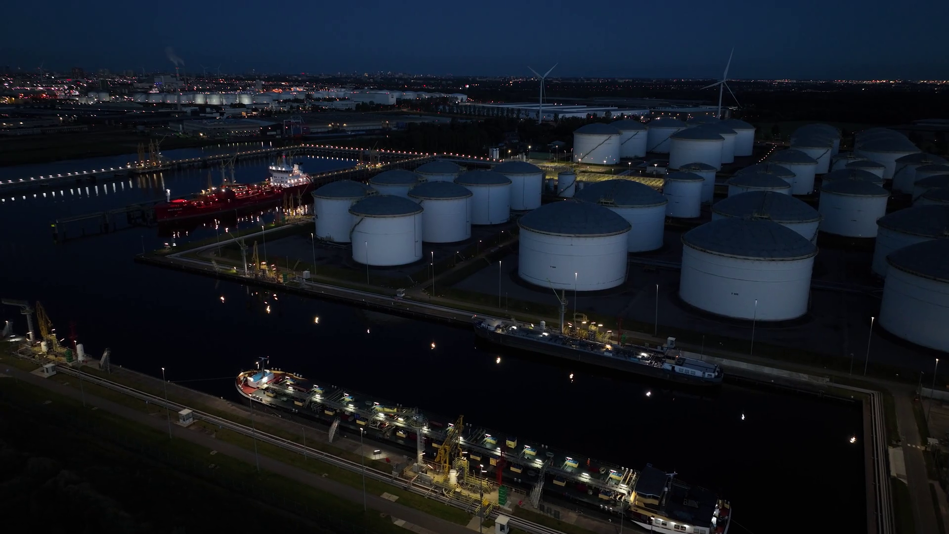 Aerial Drone Of Petrochemical Terminal At Stock Footage SBV-348425374 ...