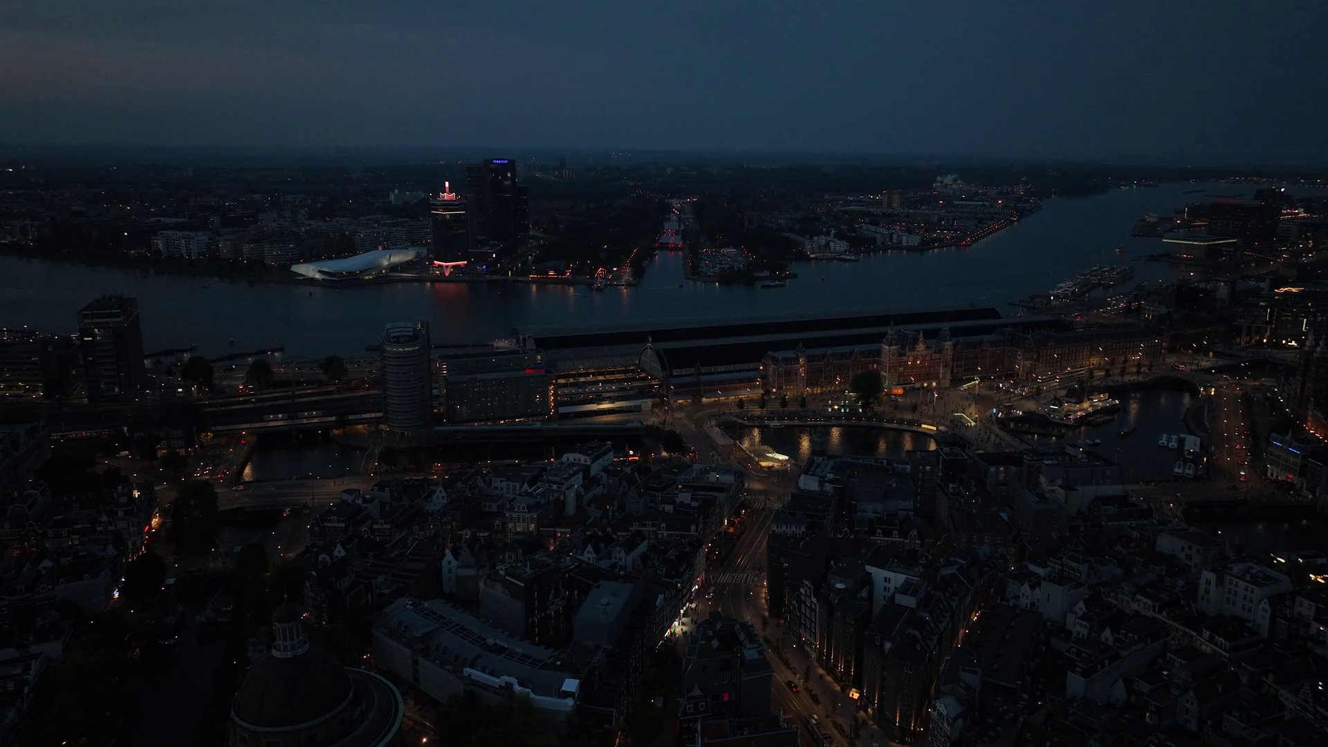 Aerial Drone View Of Amsterdam Central Train Stock Footage SBV-348510166 - Storyblocks