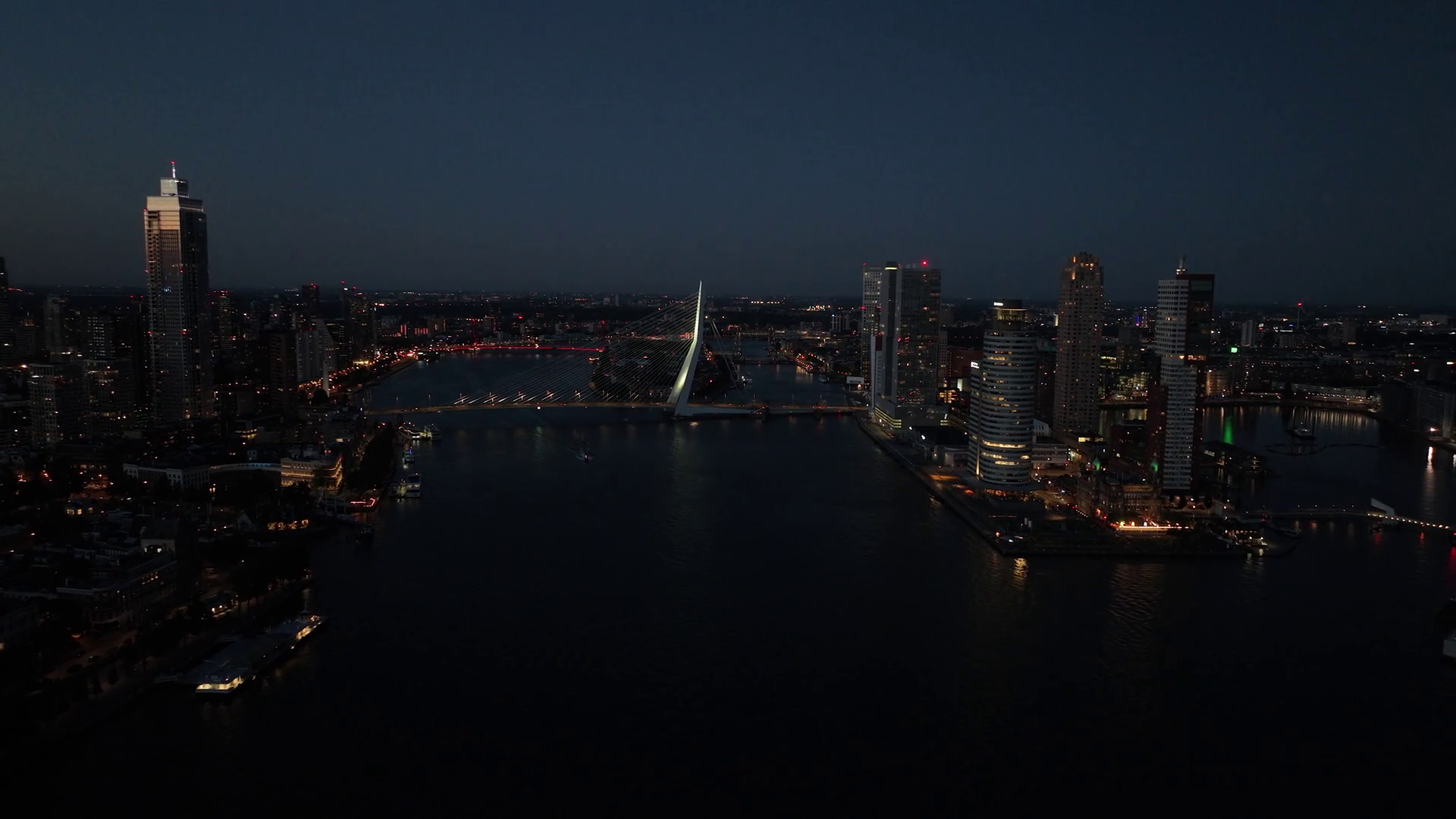Aerial Drone View Of Skyline Of Rotterdam Stock Footage SBV-348483181 ...