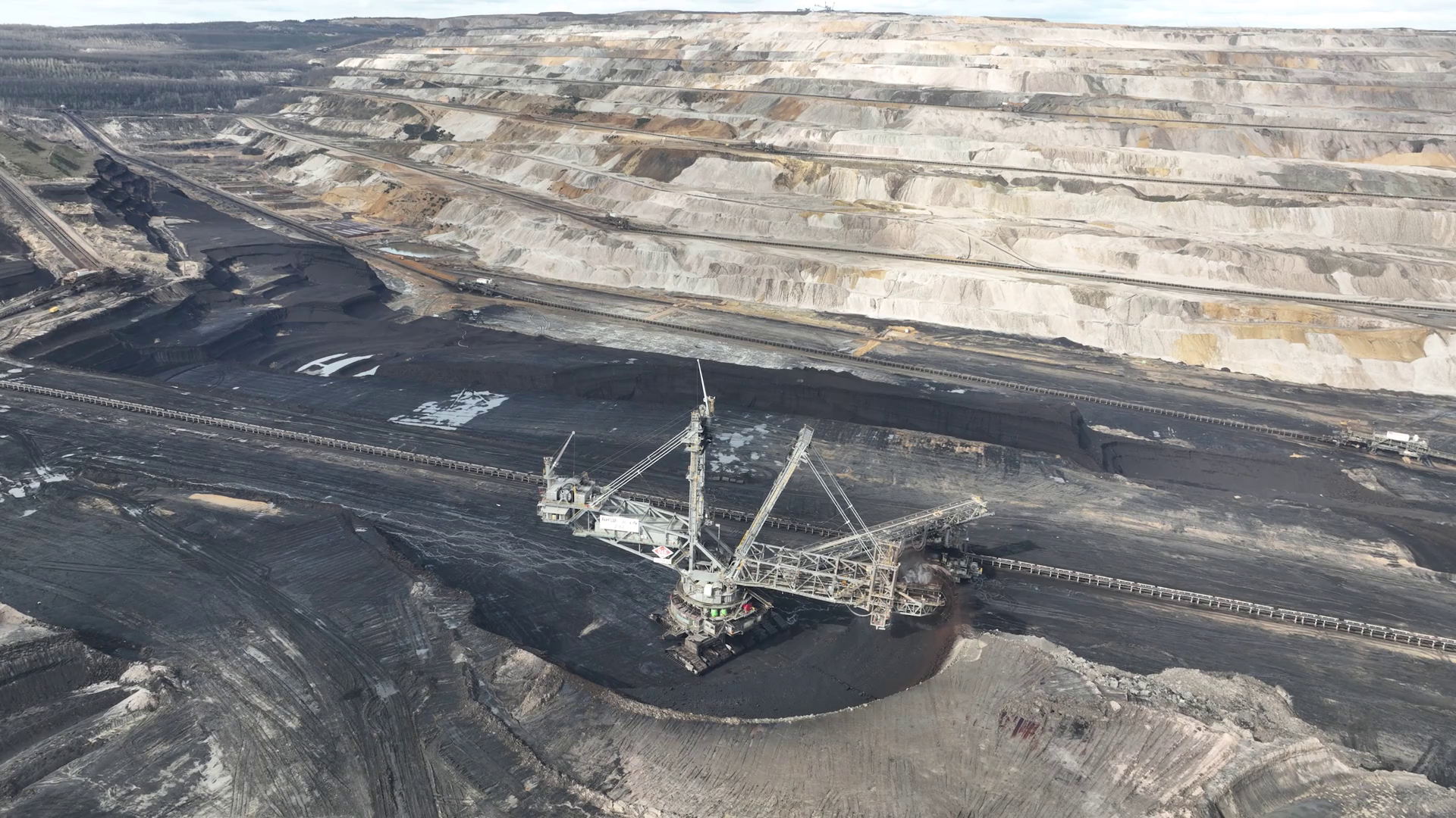 Lignite Fossil Fuels Mining Large Scale Open Stock Footage SBV ...