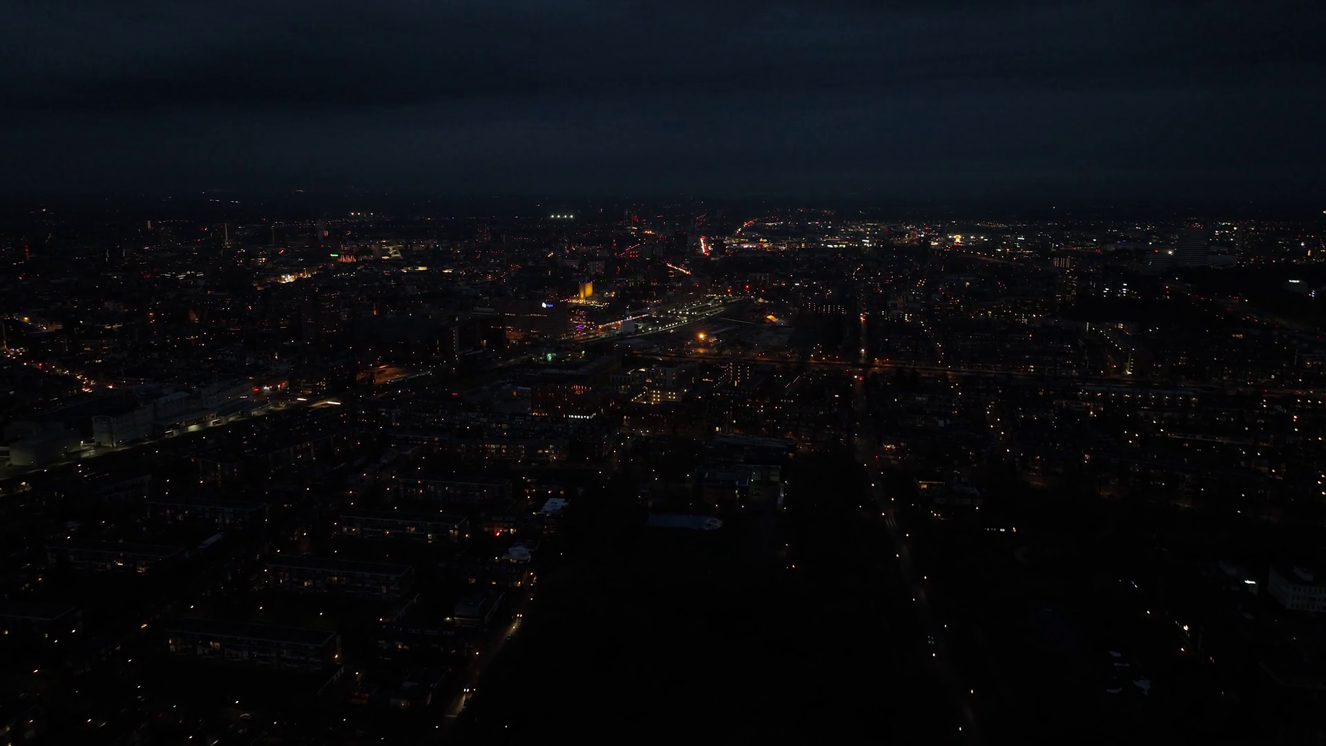 Aerial Drone Night Time View Of City Of Stock Footage SBV-348737785 ...