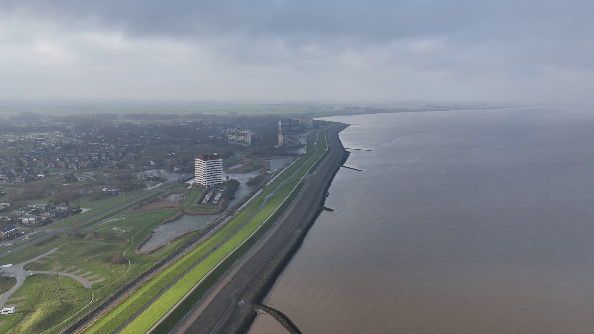 Coastal View Of Eems Estuary Near Delfzijl Stock Footage SBV-348855100 ...