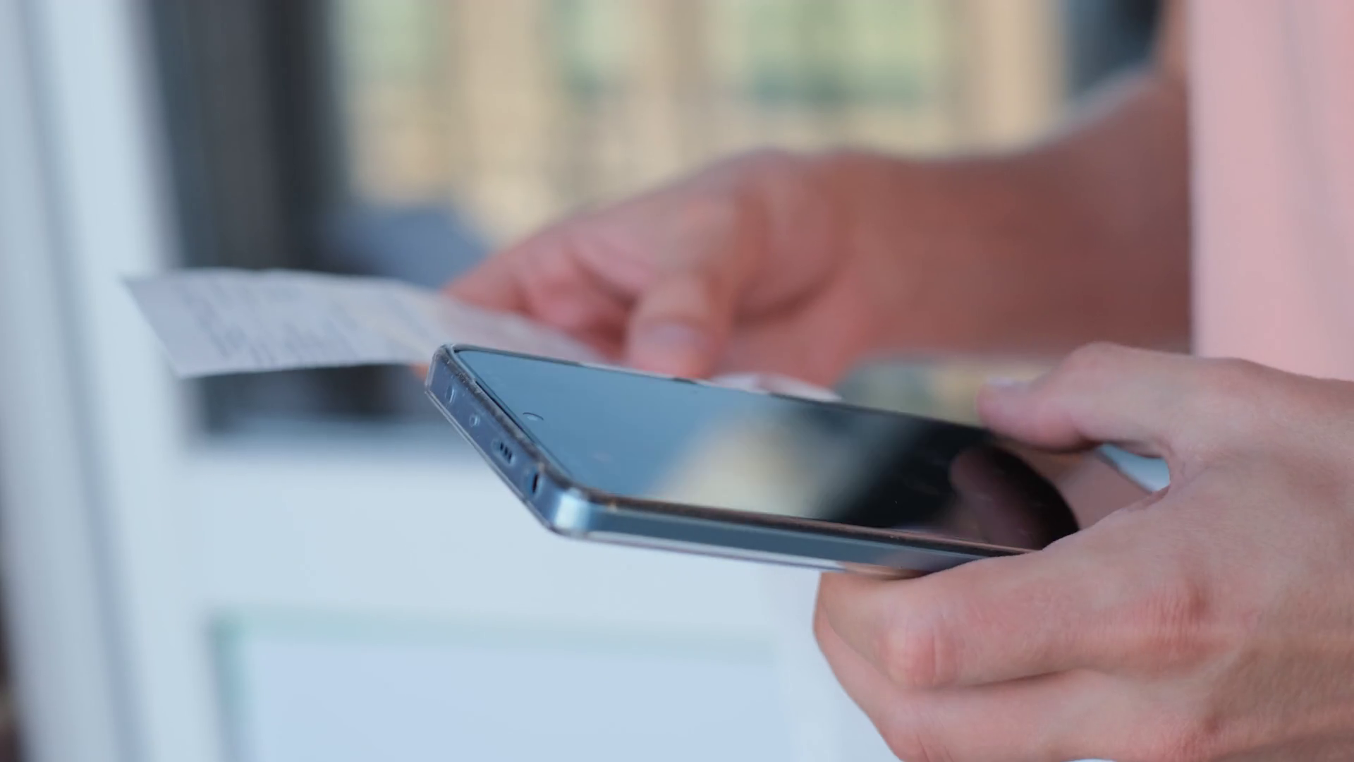 A Man Adding Up Numbers On Check From Store Stock Footage SBV-348404542 ...