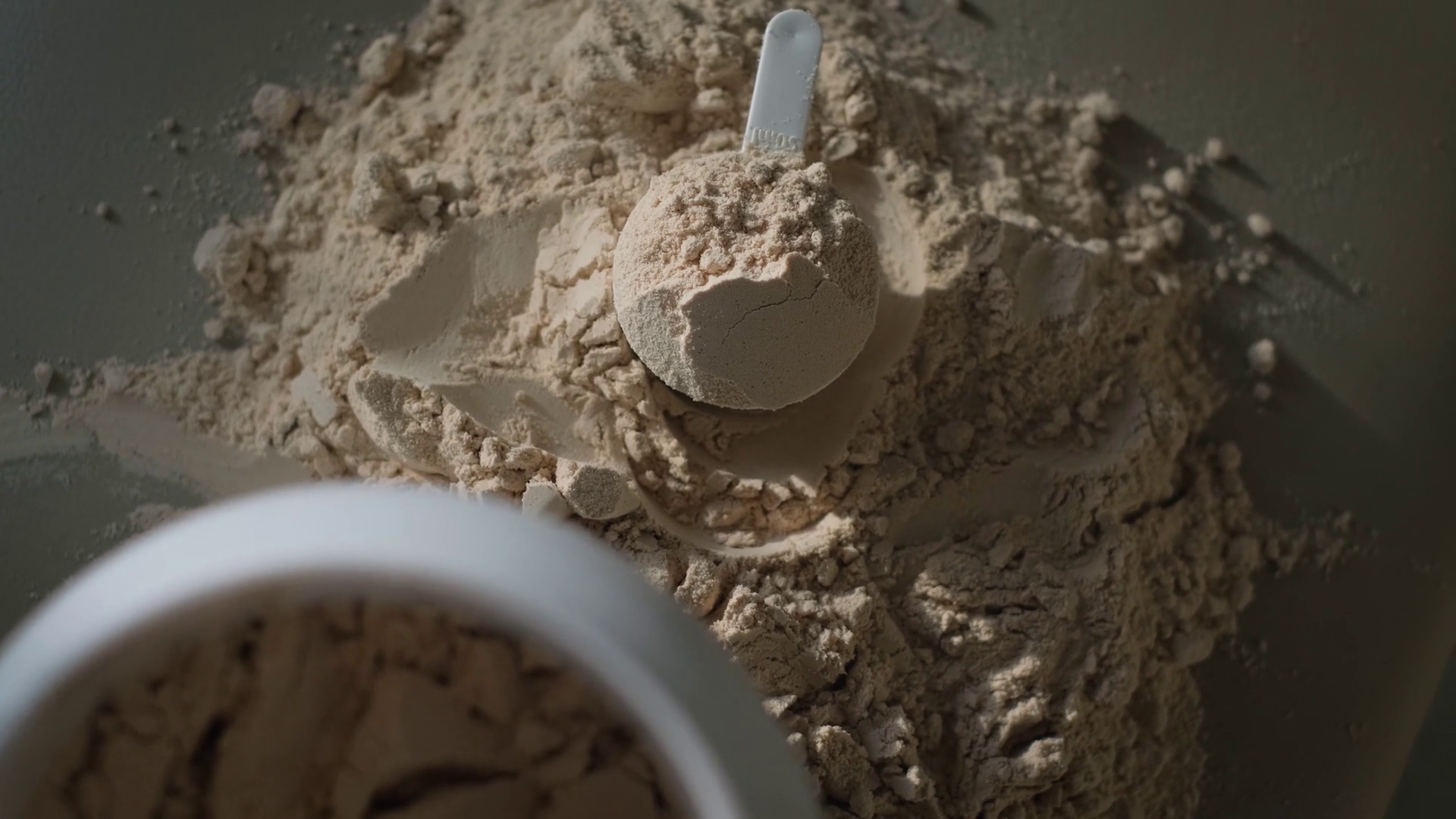 Dry Protein Powder On Table Top View Close-up Stock Footage SBV ...