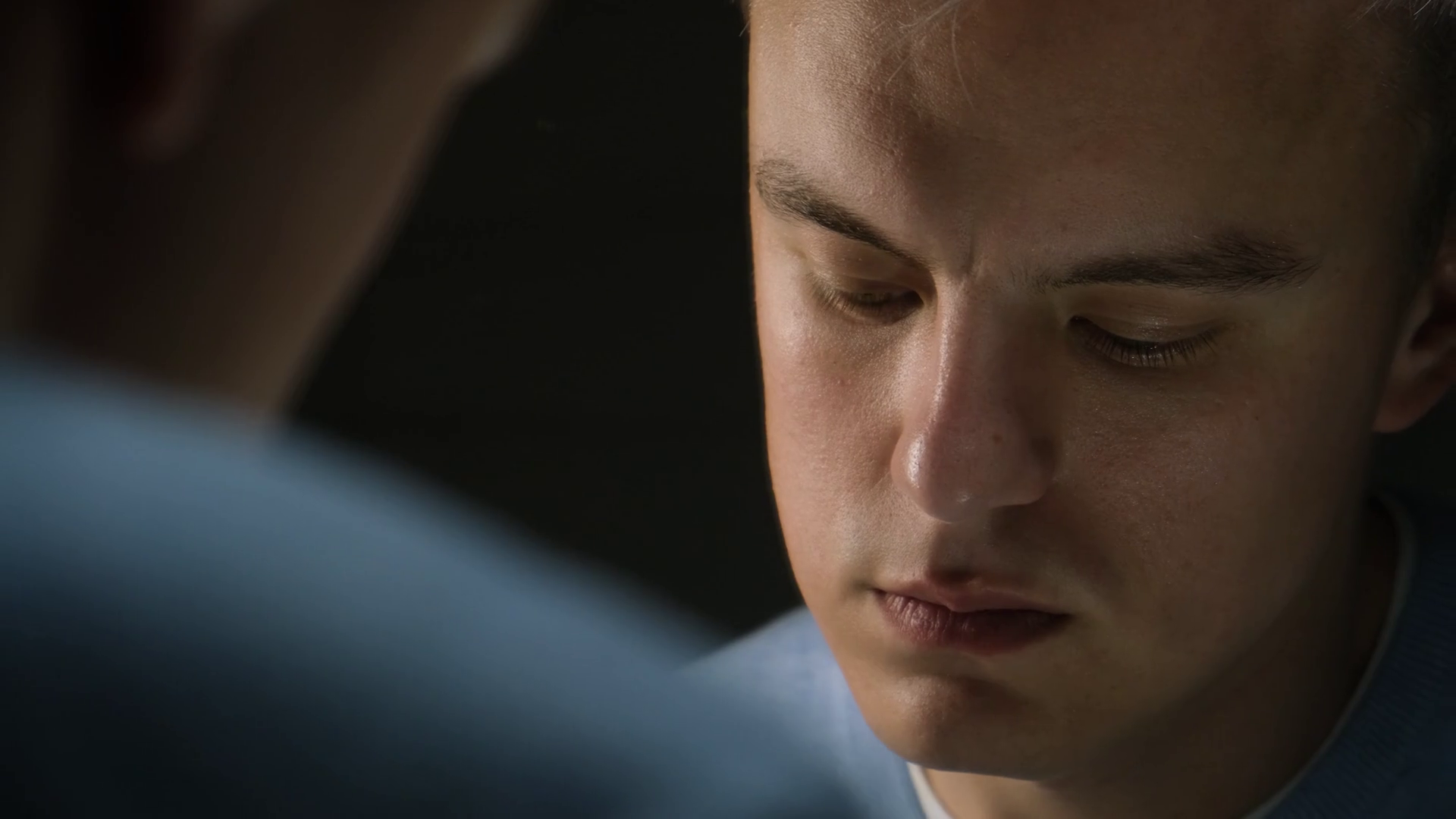 Sad Man Looks At Reflection In Mirror Stock Footage SBV-347416549 ...