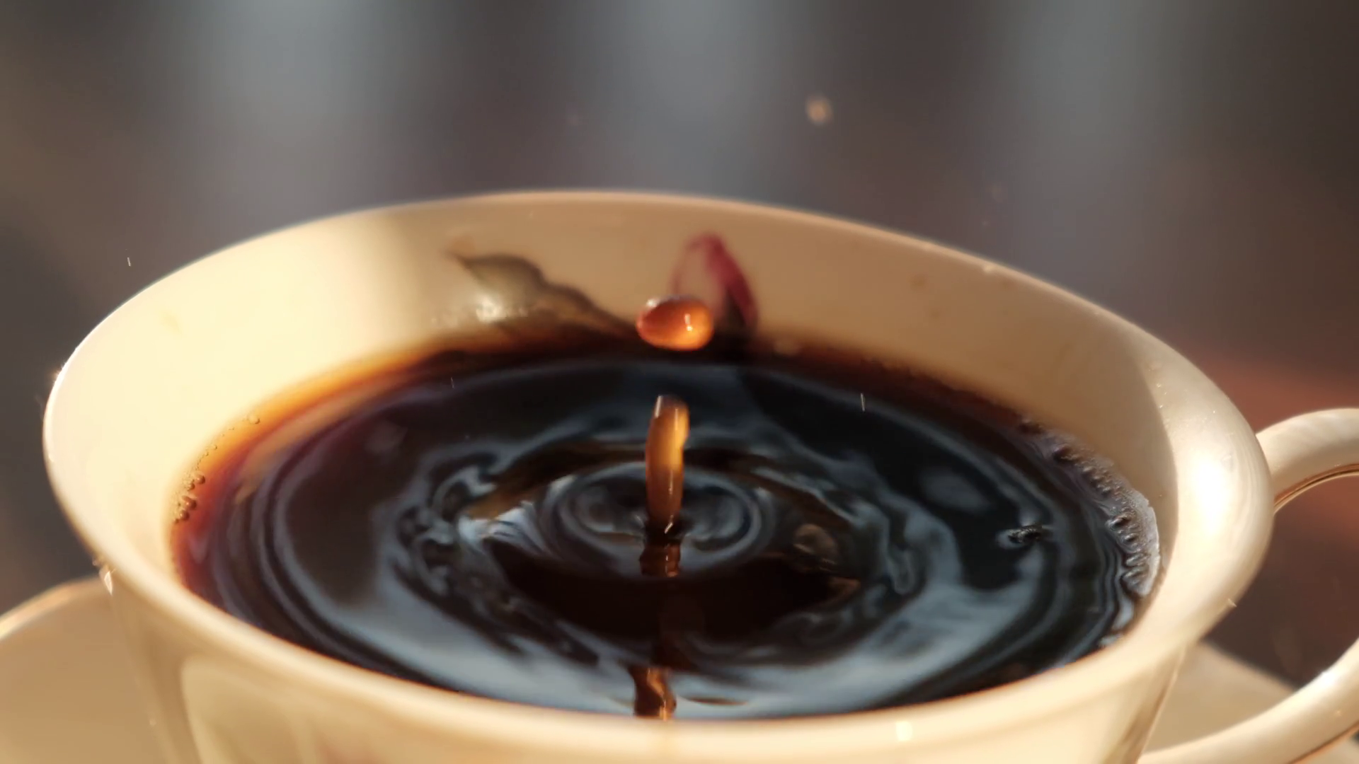 A Drop Of Aromatic Coffee Falls Into Cup Stock Footage SBV-338590605 ...