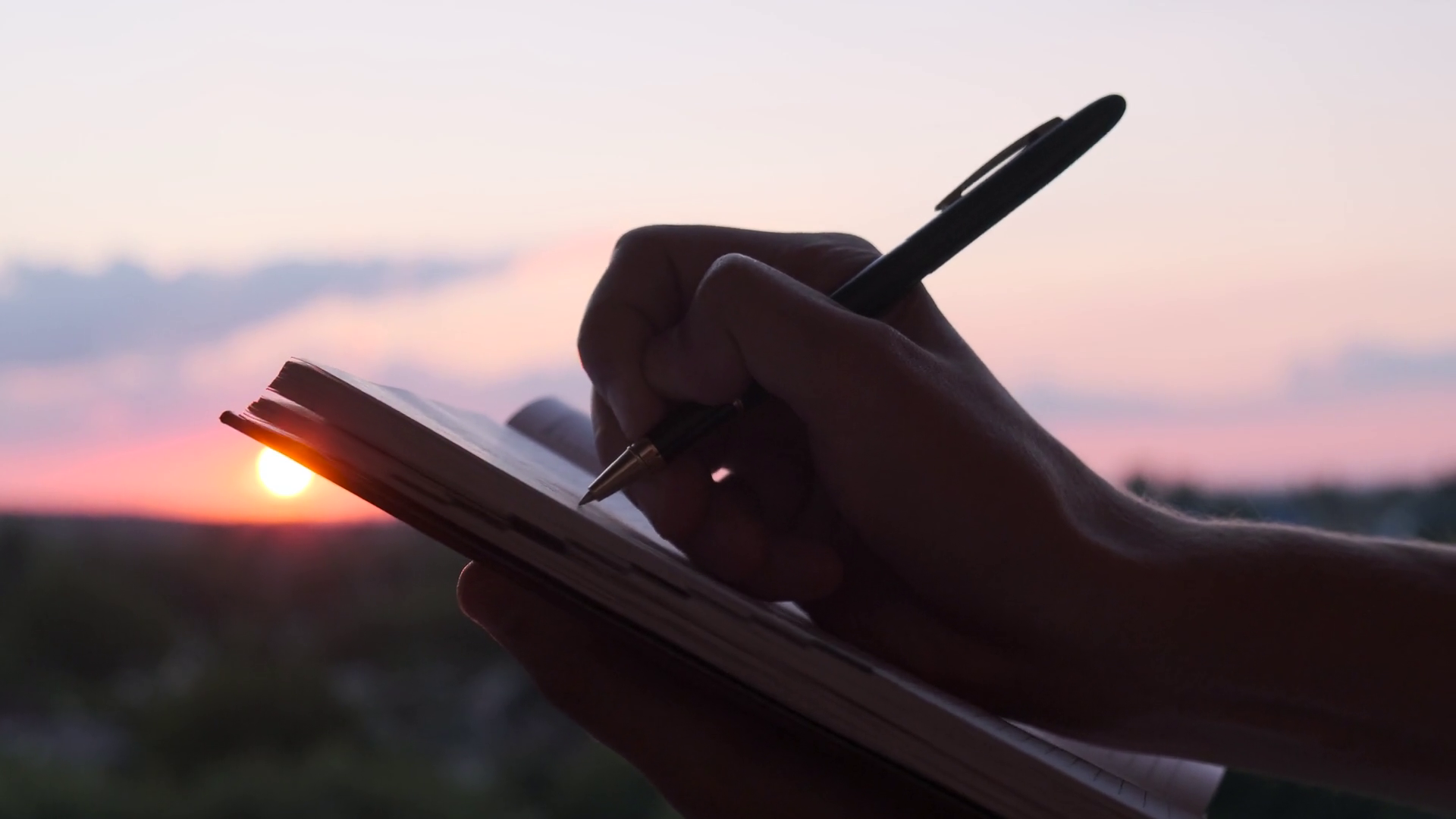 A Man Is Writing In Notebook With Pen Stock Footage Sbv 336395673