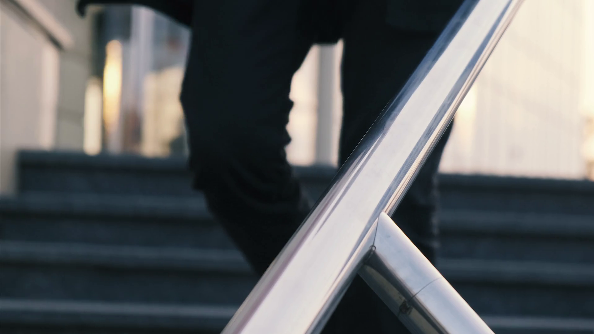 A Man Touches Railing With Hand Slow Motion Stock Footage SBV-337822550 ...