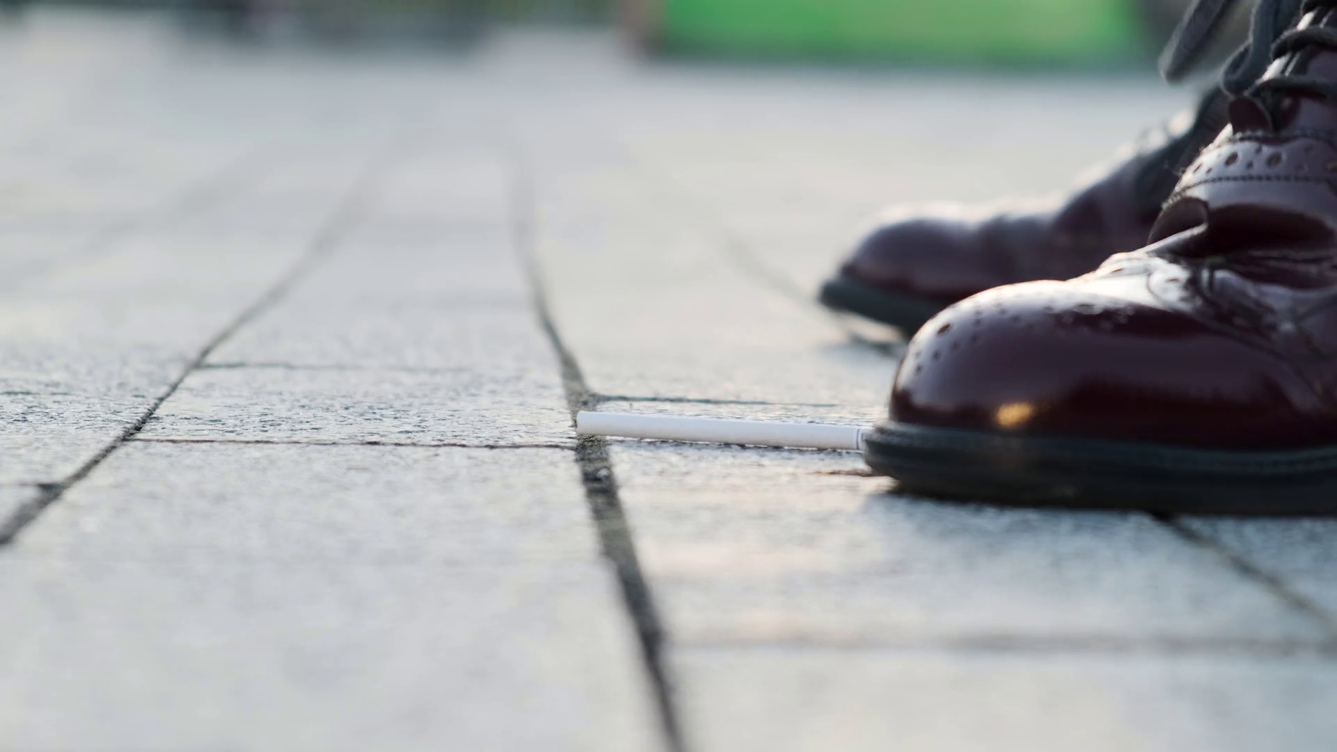 A Man's Foot In Shoe Crushes Cigarette On Stock Footage SBV-337838945 ...