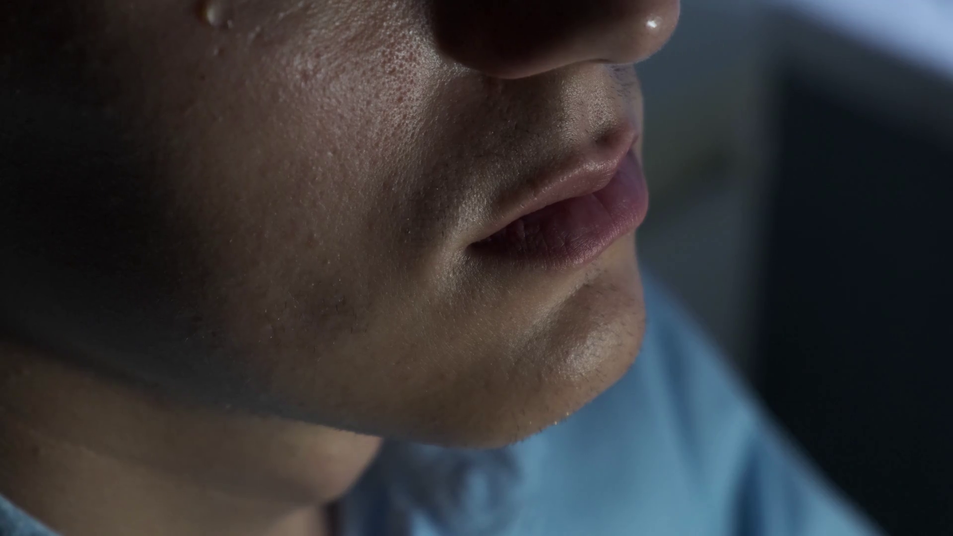 A Tear Flows Down Cheek Of Young Person Slow Stock Footage SBV ...