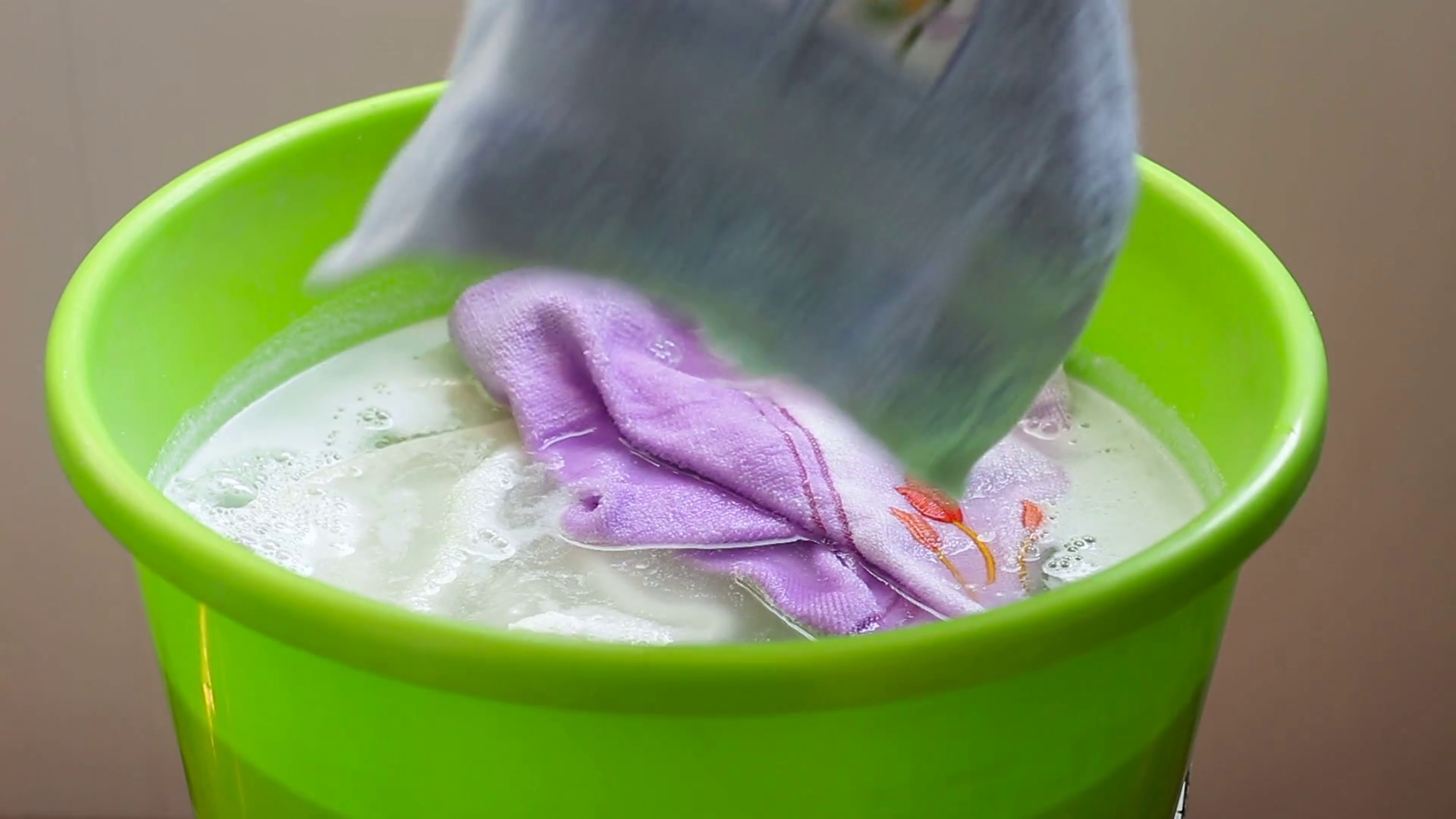 A Woman Soaks Laundry In Basin Hand Washing Stock Footage SBV-324909757 ...