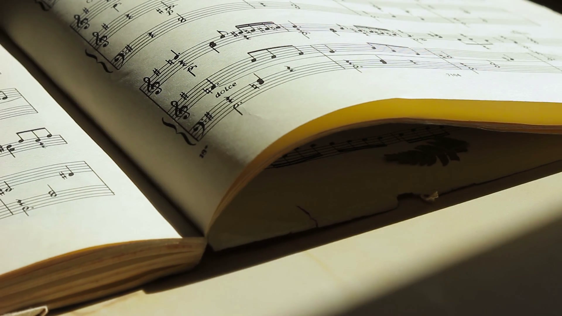 An Old Book With Musical Notes Close Up Stock Footage SBV-315183626 ...