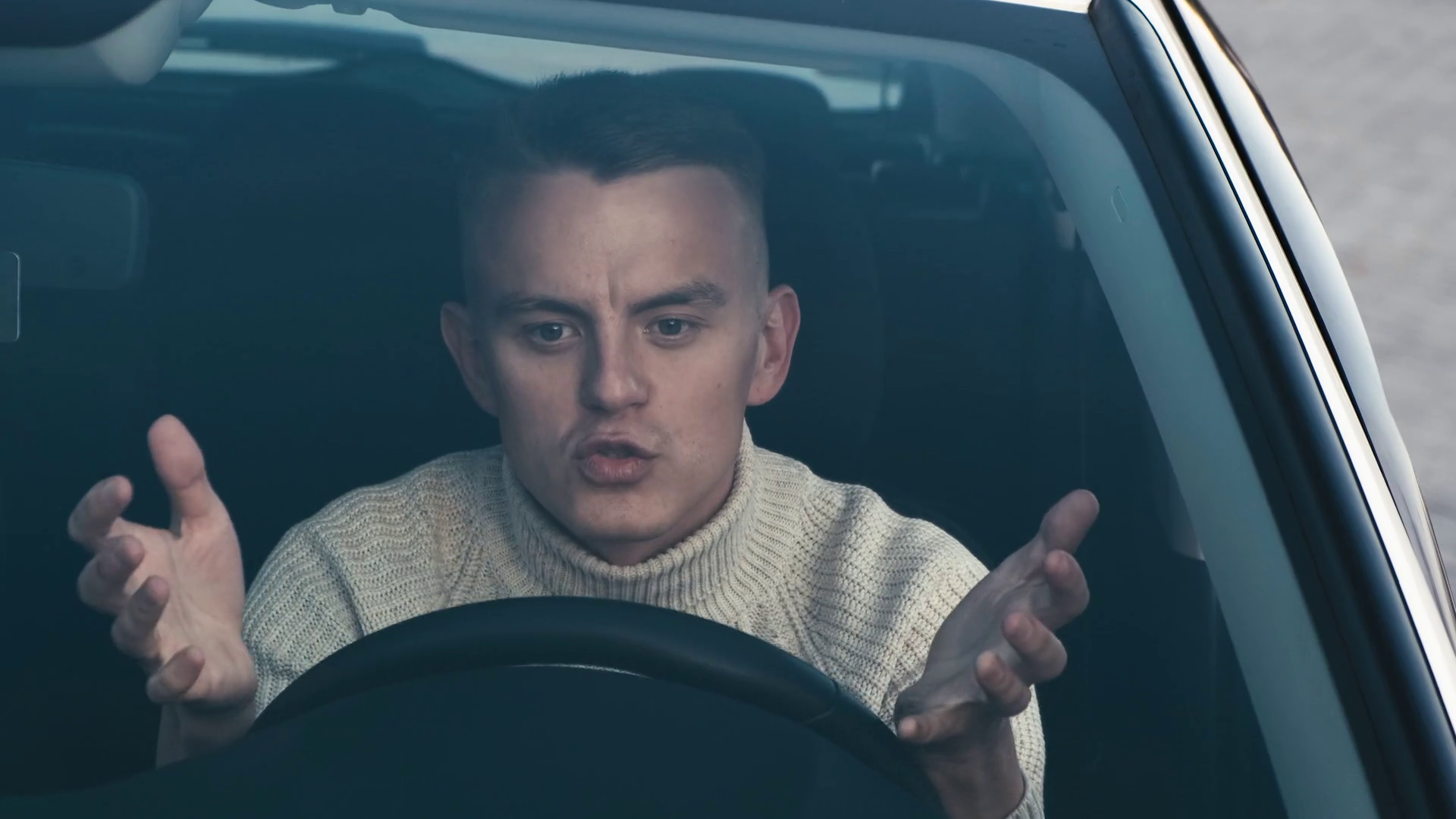 Annoyed Driver Swears In Traffic Jam Stock Footage SBV-337806010 ...