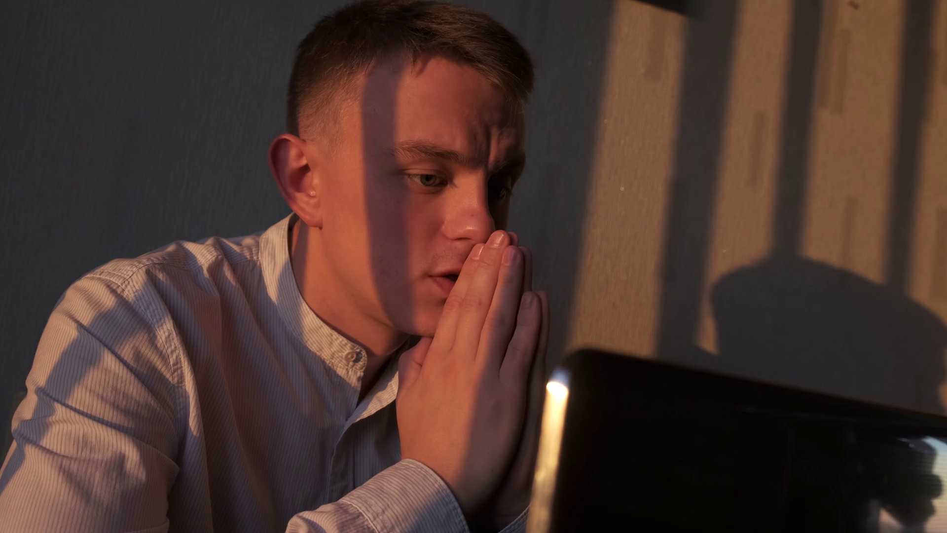 Businessman Praying At Office Looking At Stock Footage SBV-338602102 ...