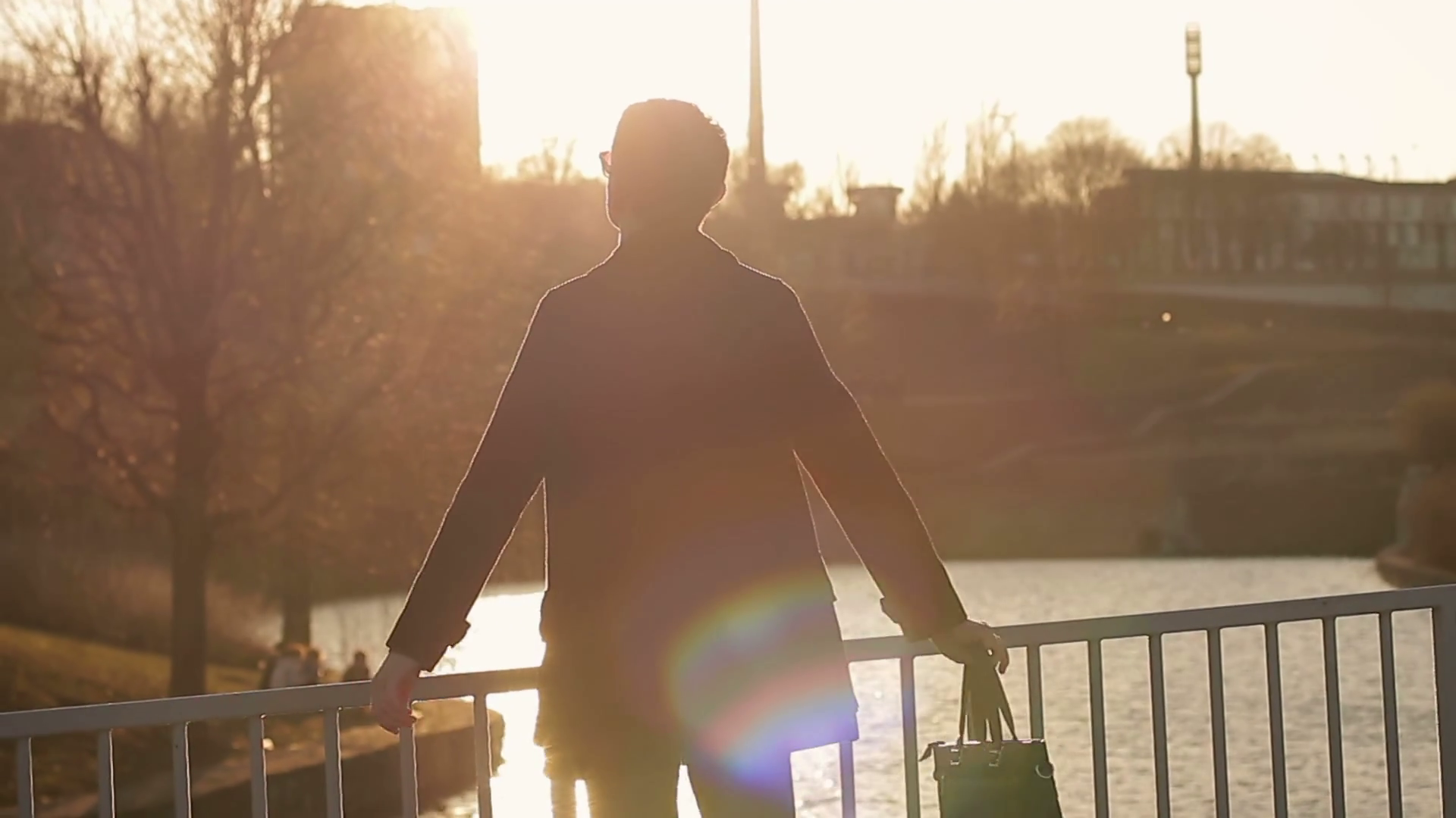 Businessman rejoicing in success feeling freedom Stock Video Footage 00 ...