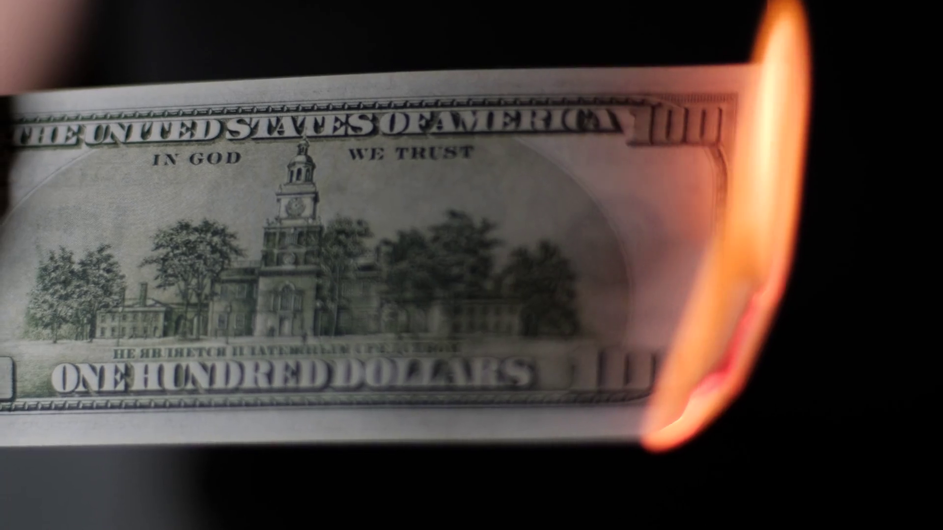 Dollar Bill Usa Money Burning In Flames Stock Footage SBV-337950352 ...