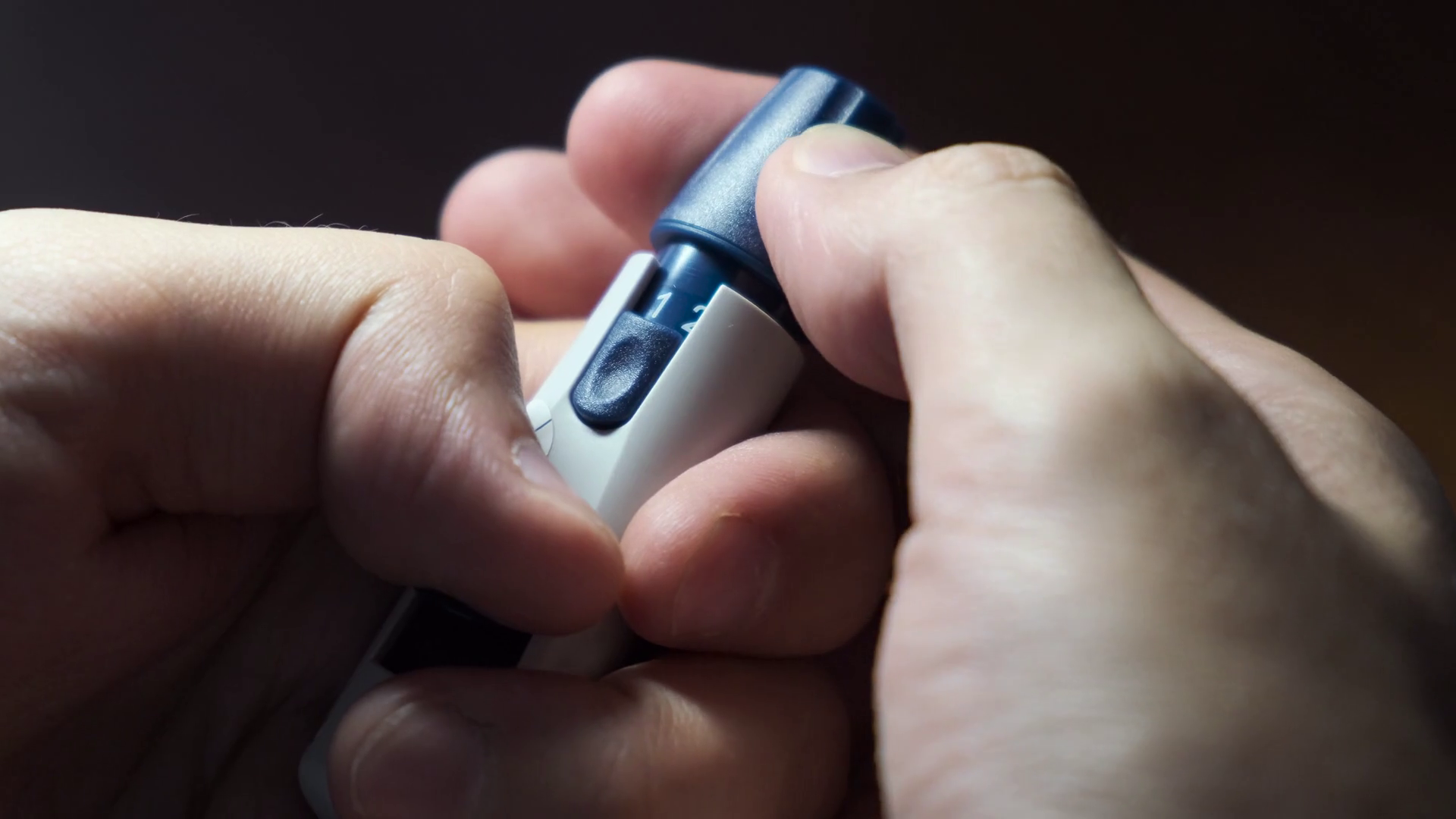Dosing Insulin With Insulin Pen Macro View Stock Footage SBV-337682481 ...