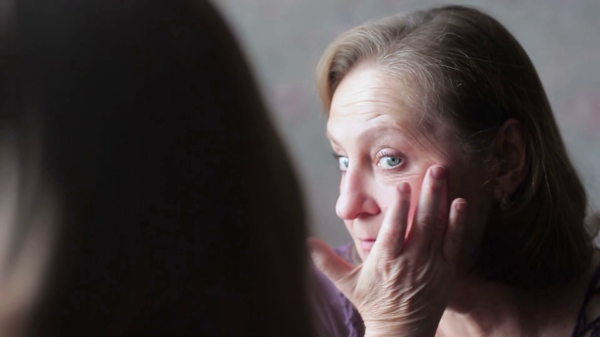 Elderly Woman Staring At In Mirror Bruises Stock Footage SBV-320710602 ...