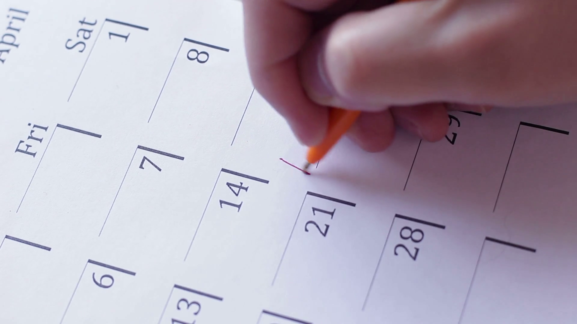 Male Hand Noting In Calendar Date Of Visit Stock Footage SBV-333435784 ...