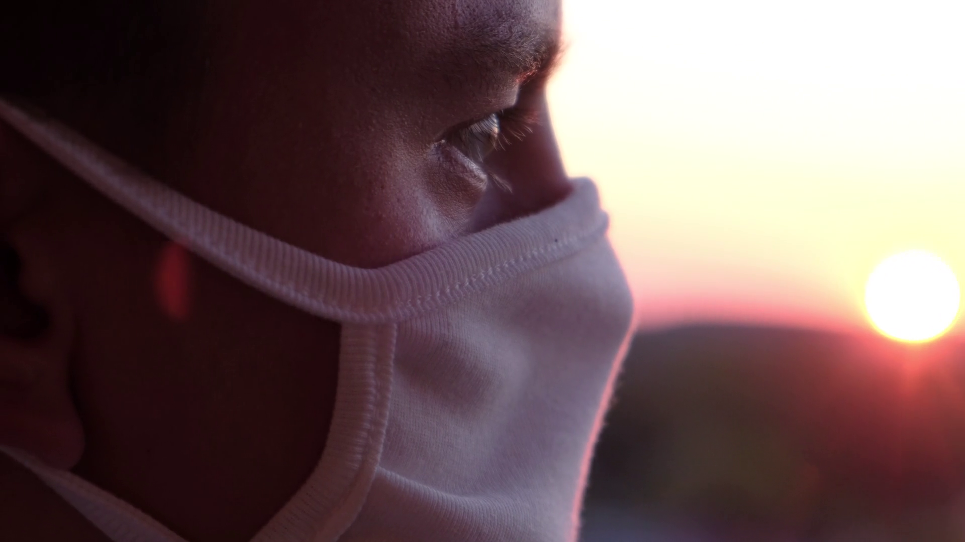 Portrait Of Young Person In Mask At Sunset Stock Footage SBV-338430905 ...