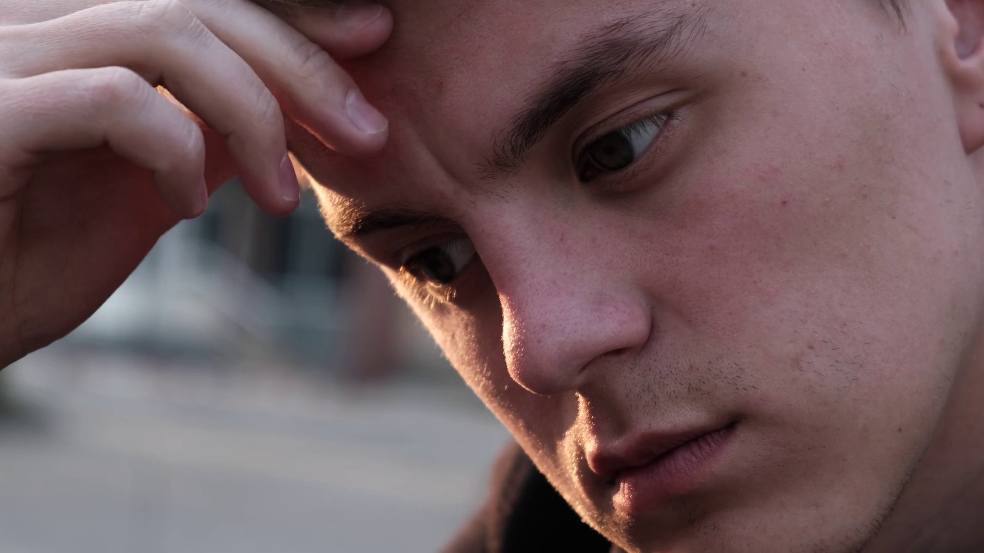 Sad Guy Scratching Forehead Doesnt Know To Do Stock Footage SBV ...
