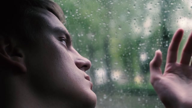 Sad Man Is Crying In Rain Stock Footage: Royalty-Free Video Clips ...