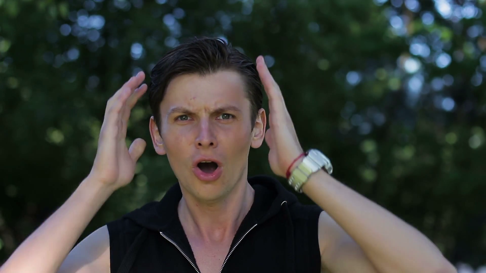 The Guy Is In Shock He's In Trouble Close-up Stock Footage SBV ...