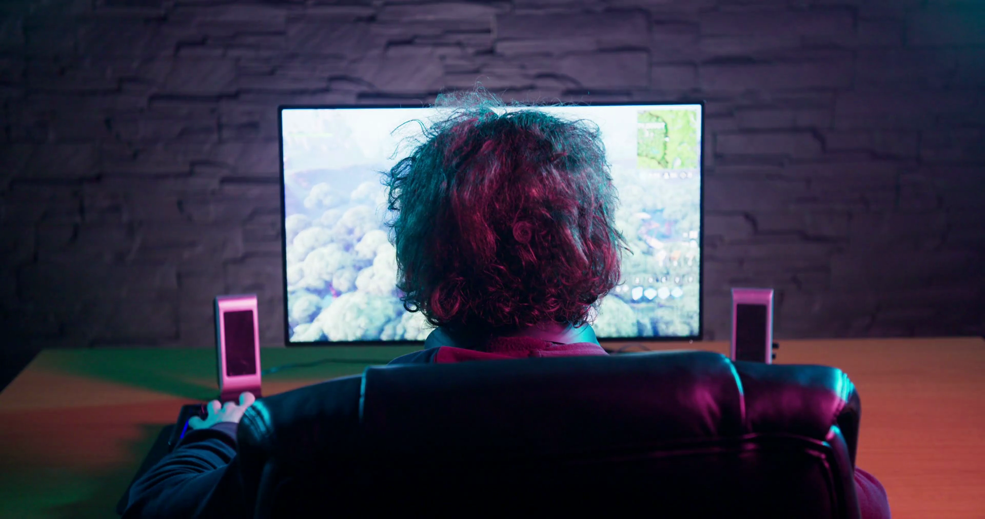 Back Shot Of Gamer Playing Games Stock Footage SBV-332619445 - Storyblocks