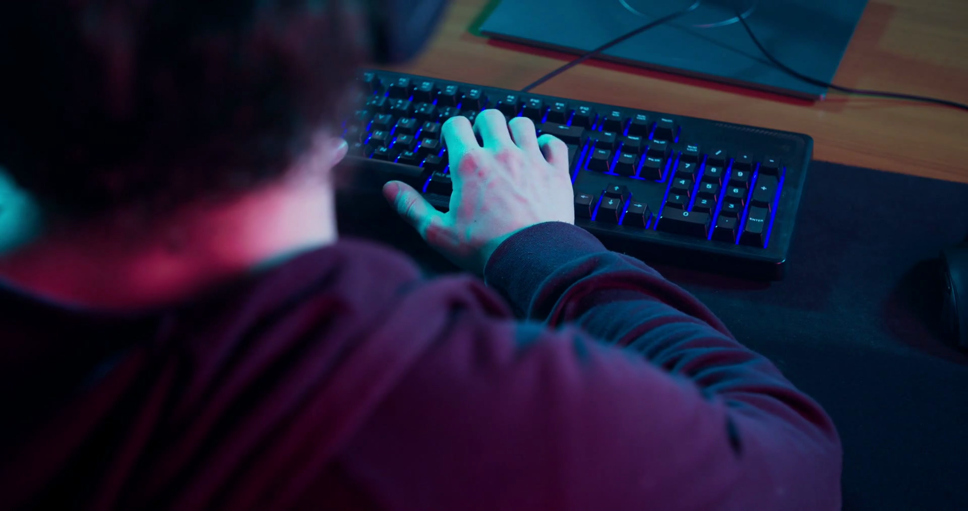 Close-up On Gamer's Hands On Keyboard Mouse Stock Footage SBV-332643412 ...