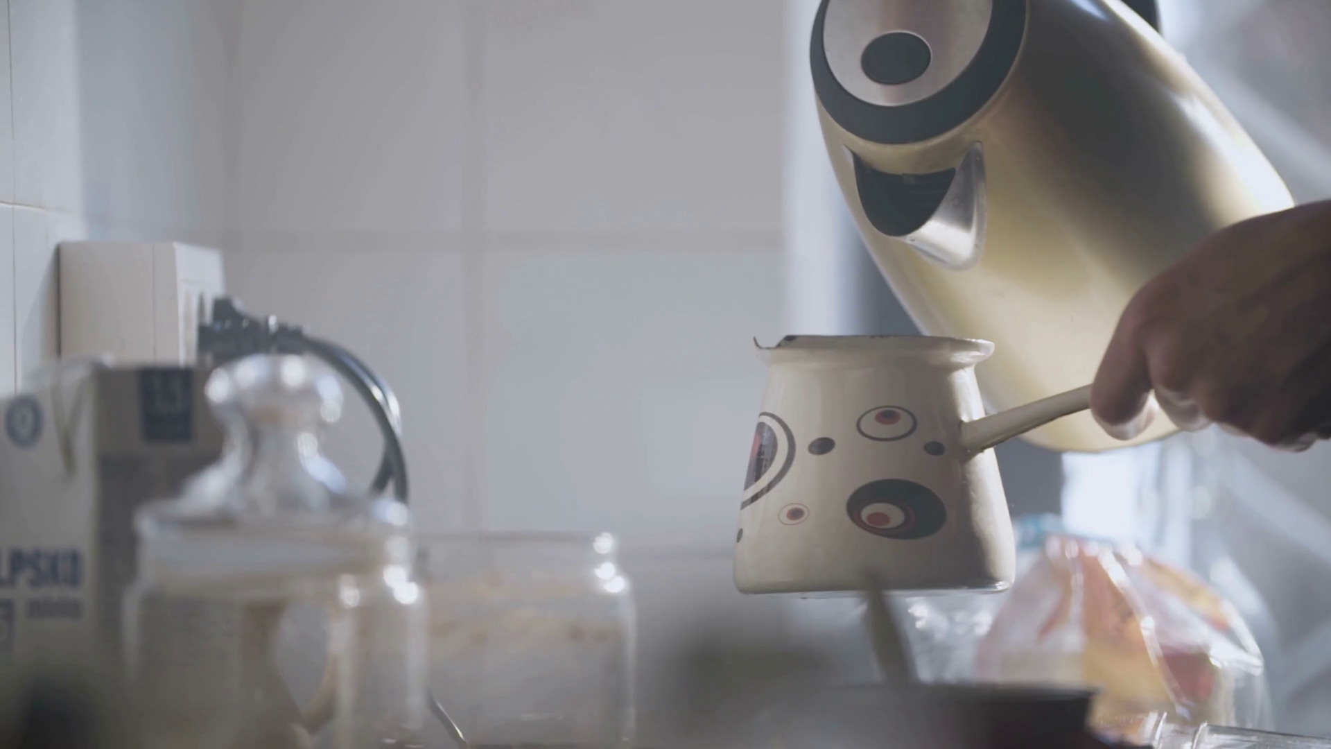 Coffee Preparation Pouring Water In Stock Footage SBV-326700252 ...