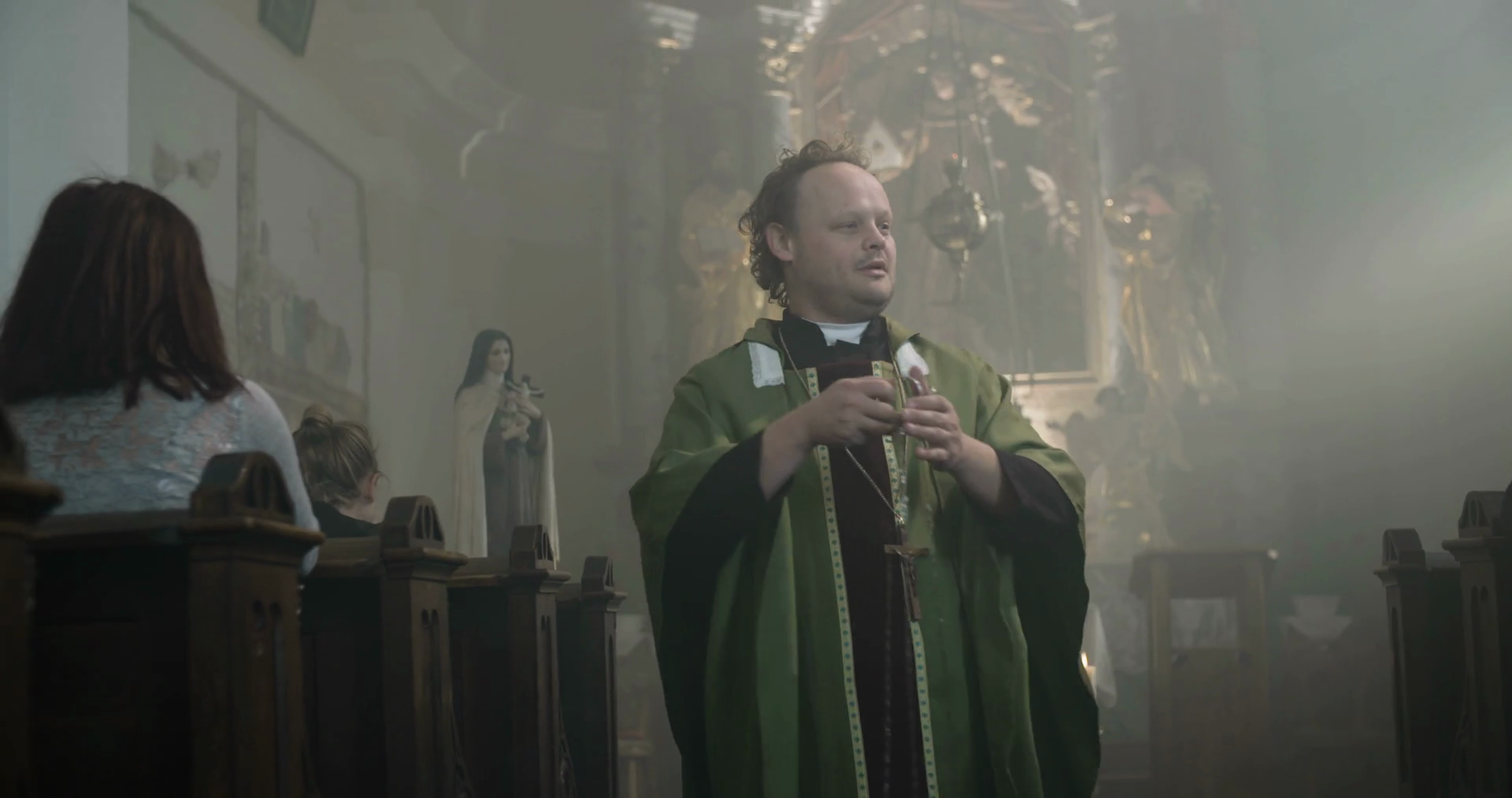 Priest In Church Walking With Smoking Stock Footage SBV-326844244 ...
