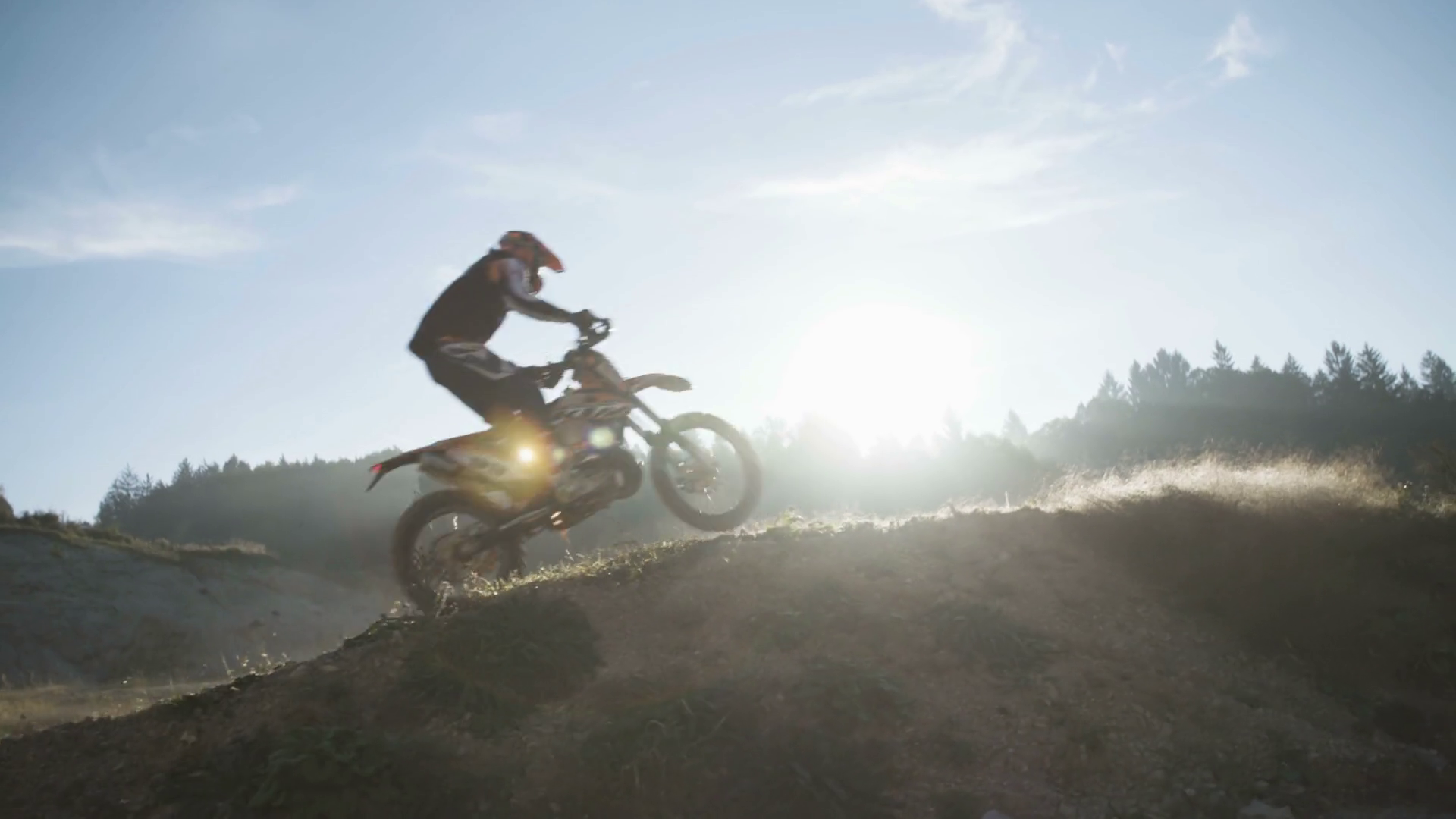 Riders Driving Jumping On Motocross Trail Stock Footage SBV-327003314 ...