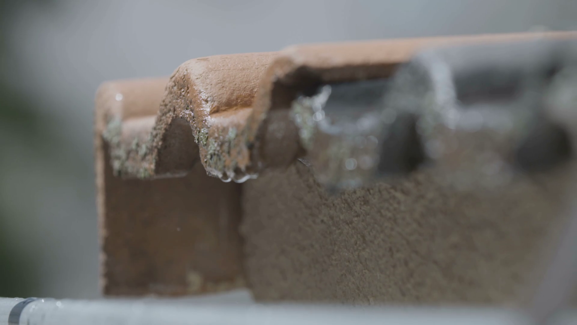 Water Drops Falling Down From Roof Into Rain Stock Footage SBV ...