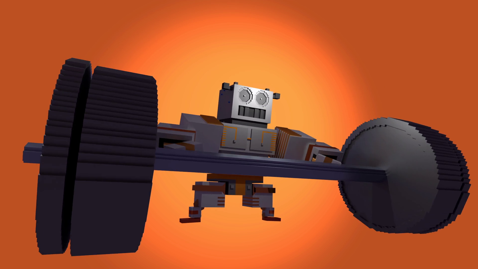 A Stylized 3d / Voxel Weightlifting Robot Stock Footage SBV-324793298 ...