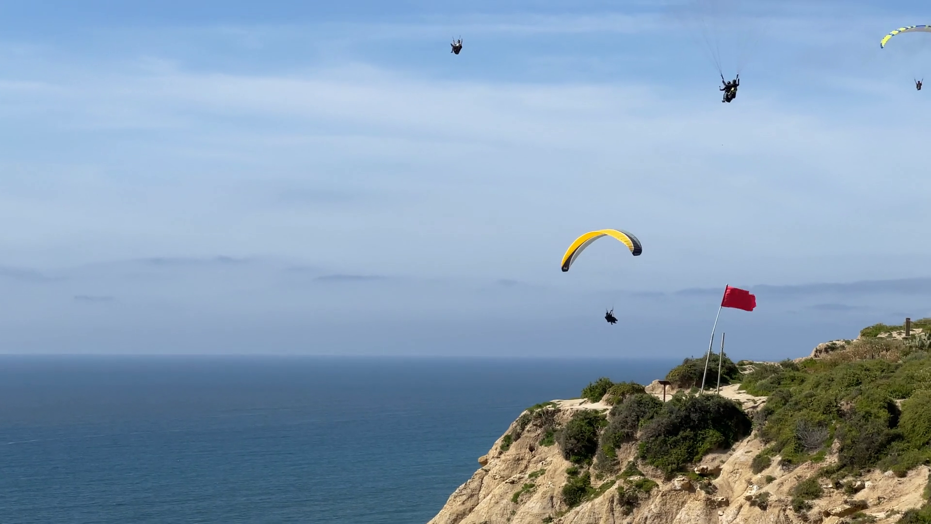 People Launch Paragliders At Torrey Pines Stock Footage SBV-348410442 ...
